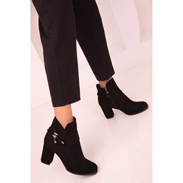 Süet Görünümlü Topuklu Kadın Bot