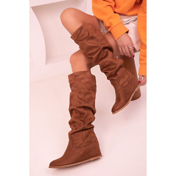 Süet Görünümlü Kadın Çizme