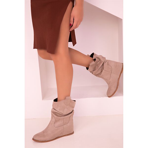 Süet Görünümlü Kadın Çizme