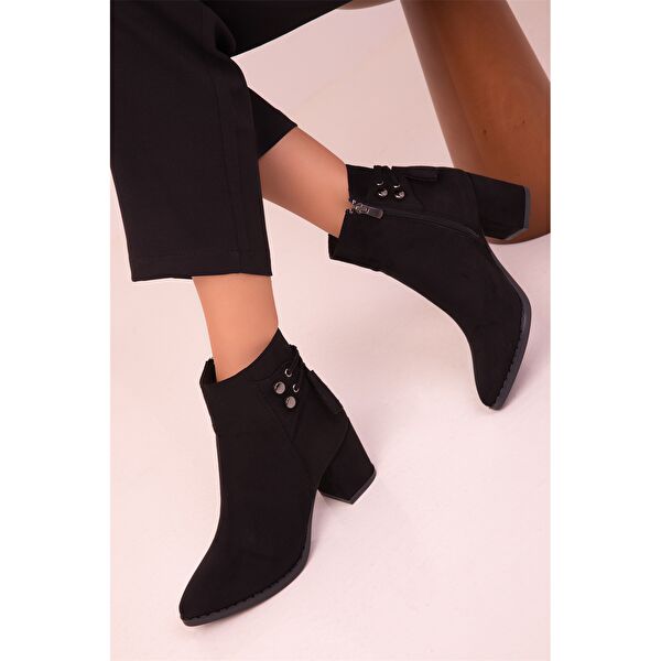 Deri Görünümlü Topuklu Kadın Bot