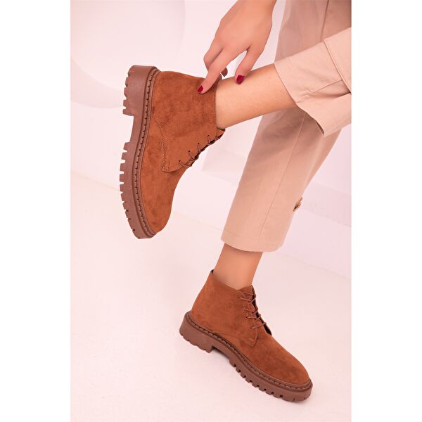 Süet Bağcıklı Bilek Boy Kadın Bot