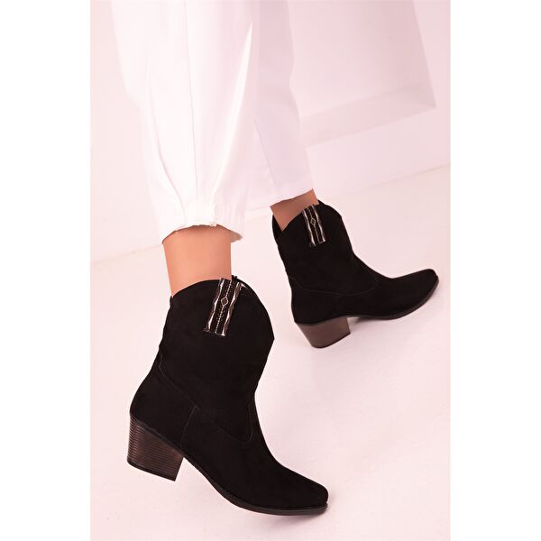 Süet Desenli Kadın Çizme