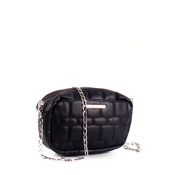 Deri Görünümlü Kapitoneli Kadın Çapraz Çanta