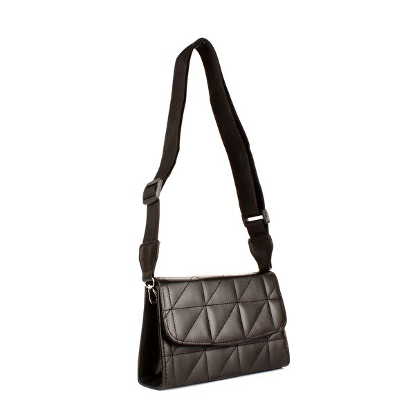 Deri Görünümlü Kapitoneli Kadın Omuz Çantası