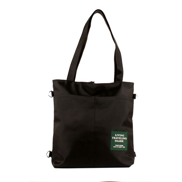 Etiket Baskılı Kadın Kol Çantası