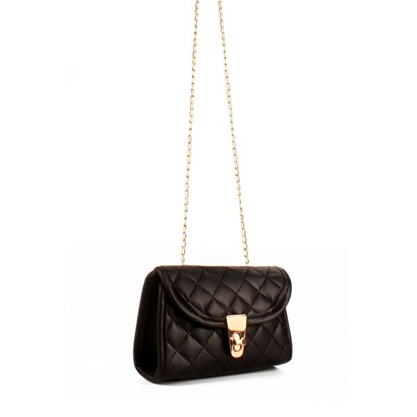 Deri Görünümlü Kapitoneli Kadın Çapraz Çanta