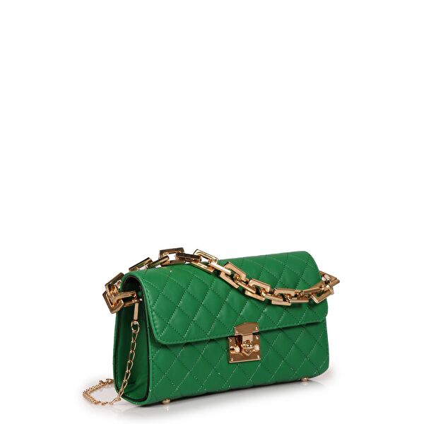 Deri Görünümlü Kapitoneli Kadın Çapraz Çanta