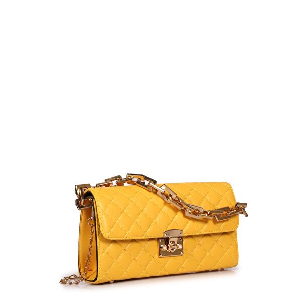 Deri Görünümlü Kapitoneli Kadın Çapraz Çanta