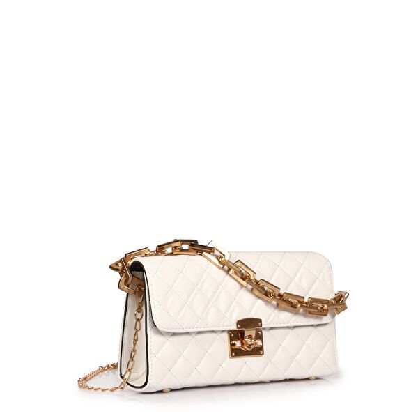 Deri Görünümlü Kapitoneli Kadın Çapraz Çanta