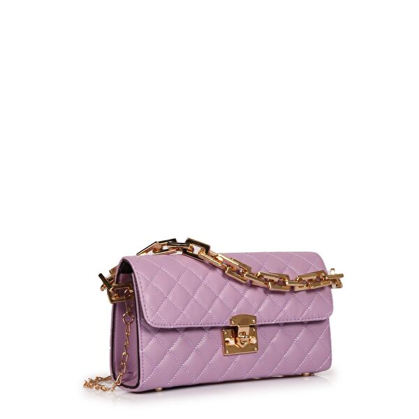 Deri Görünümlü Kapitoneli Kadın Çapraz Çanta