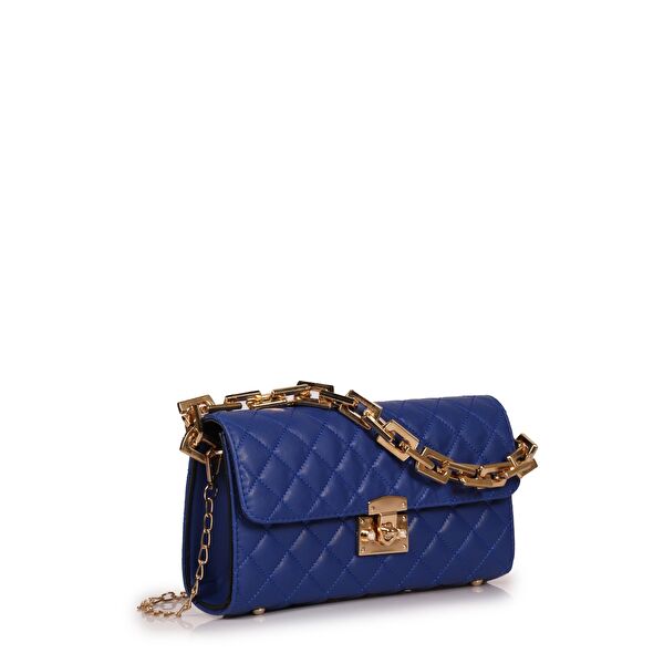 Deri Görünümlü Kapitoneli Kadın Çapraz Çanta