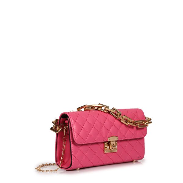 Deri Görünümlü Kapitoneli Kadın Çapraz Çanta