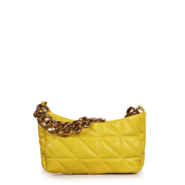 Deri Görünümlü Kapitoneli Kadın Omuz Çantası