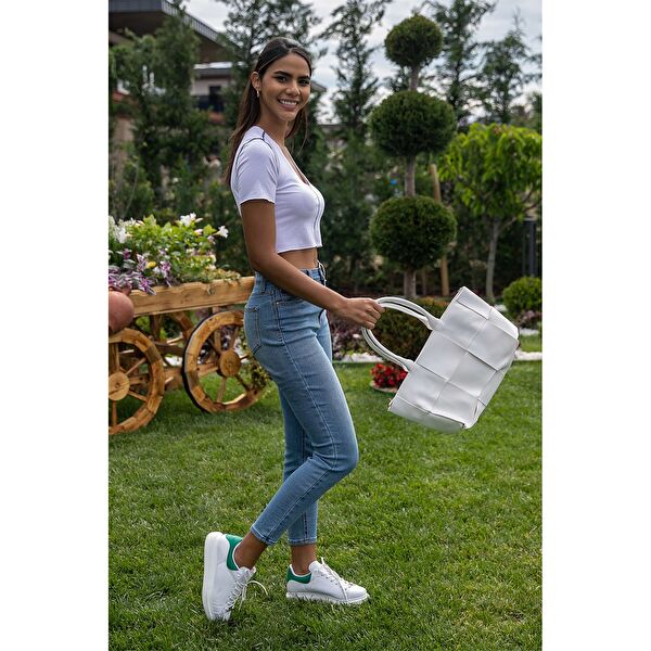 Deri Görünümlü Kadın El Çantası