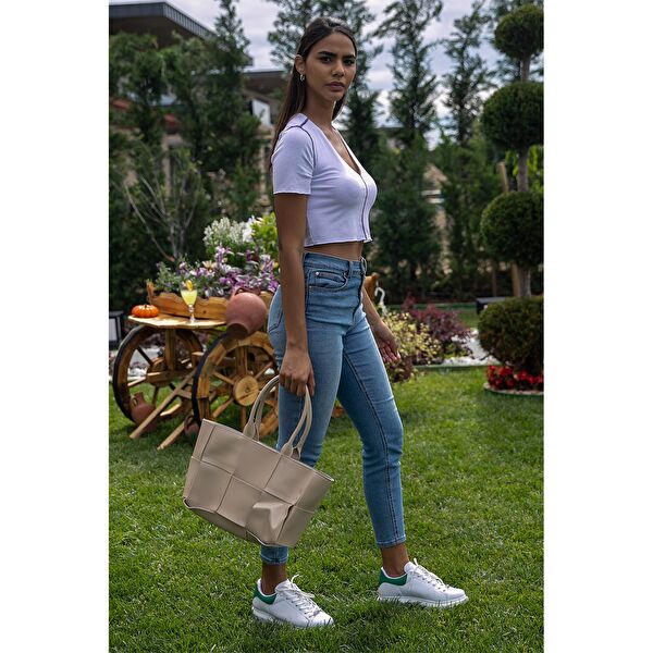 Deri Görünümlü Kadın El Çantası