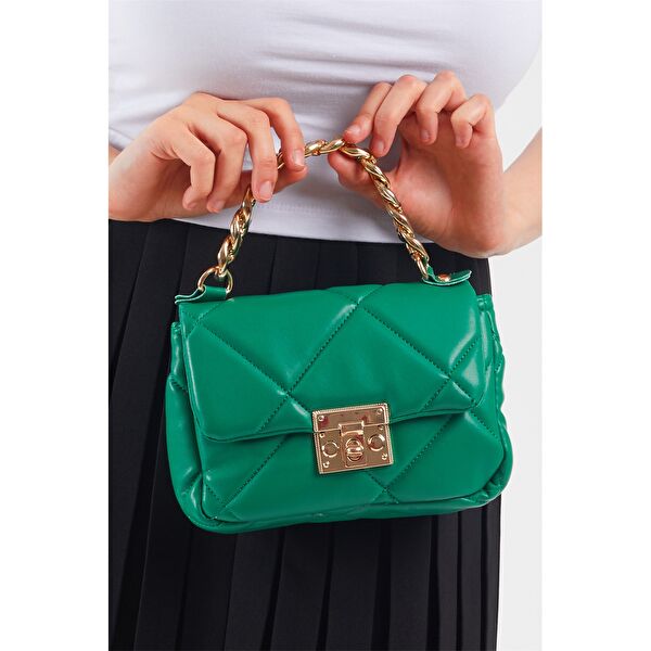 Deri Görünümlü Zincir Askılı Kadın El Çantası Deri Görünümlü Zincir Askılı Kadın El Çantası