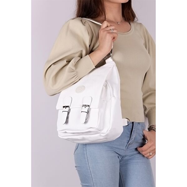 Ayarlanabilir Askılı Önden Kapaklı Kadın Sırt Çantası