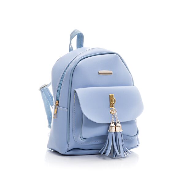 Deri Görünümlü Püskül Detaylı Kadın Sırt Çantası