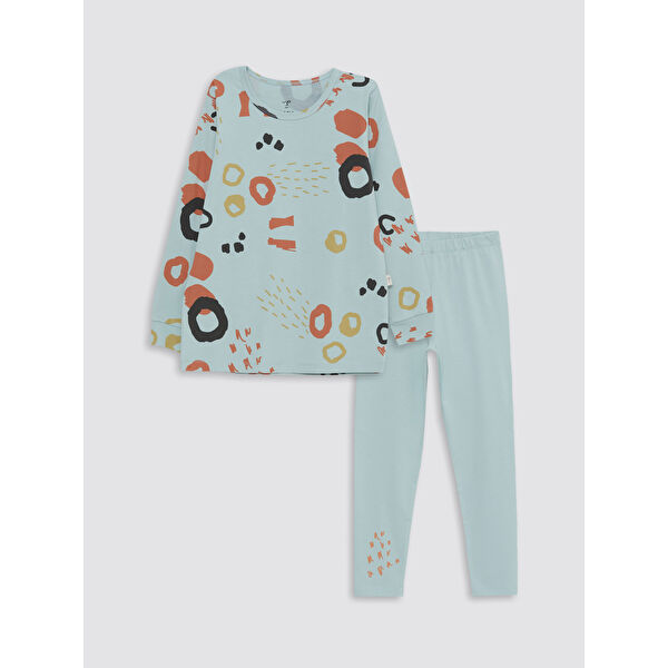 Bisiklet Yaka Baskılı Uzun Kollu Erkek Çocuk Pijama Takımı