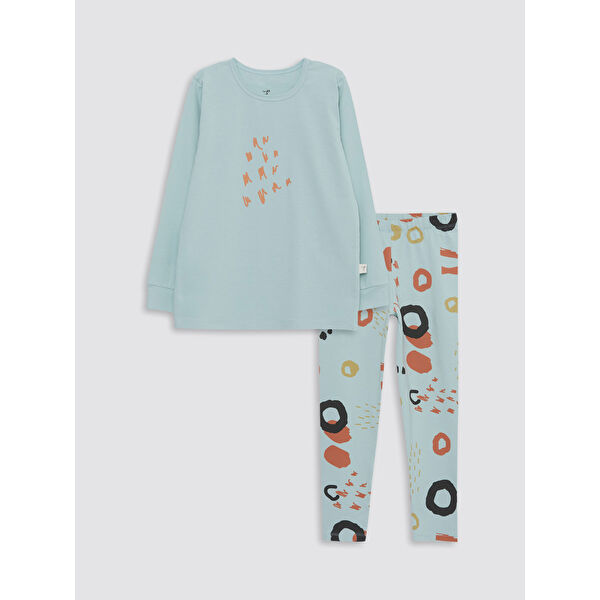 Bisiklet Yaka Baskılı Uzun Kollu Erkek Çocuk Pijama Takımı