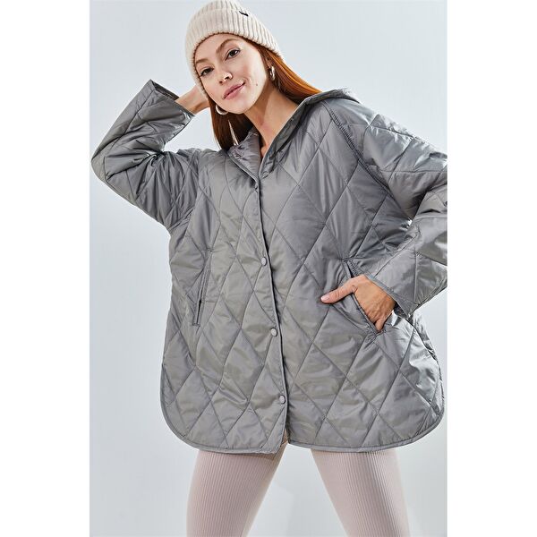 Kapüşonlu Kapitone Uzun Kollu Kadın Mont Kapüşonlu Kapitone Uzun Kollu Kadın Mont