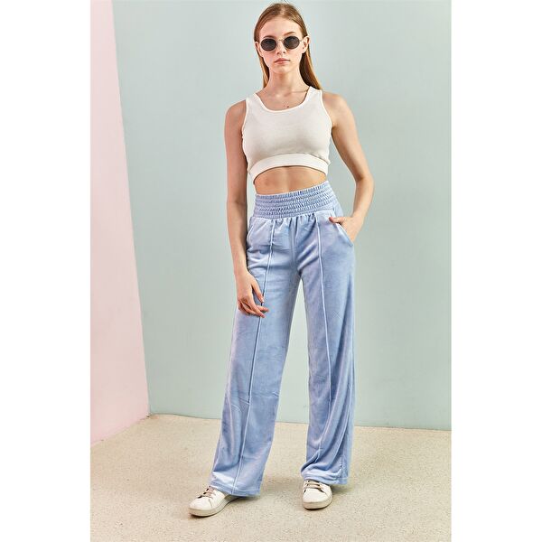 Beli Lastikli Düz Kadife Kadın Eşofman Altı Beli Lastikli Düz Kadife Kadın Eşofman Altı