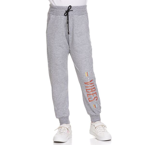 Beli Lastikli Baskılı Kız Çocuk Jogger Eşofman Altı