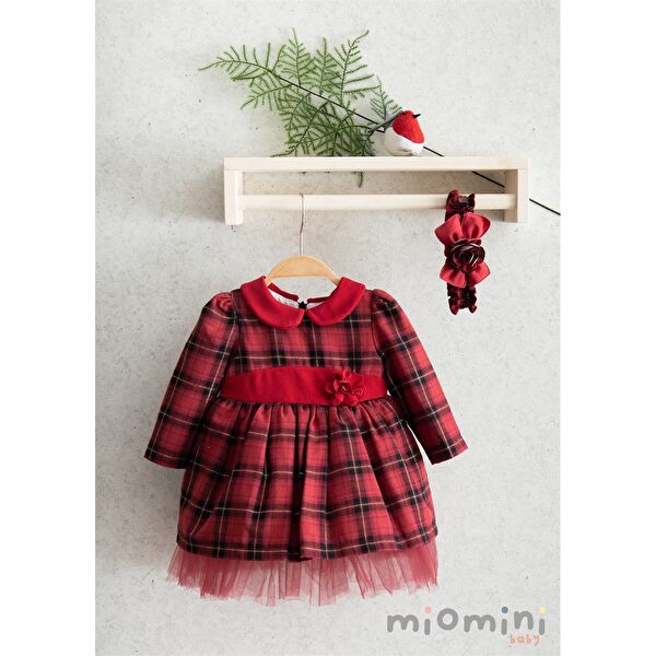 Bebe Yaka Uzun Kollu Kız Bebek Elbise