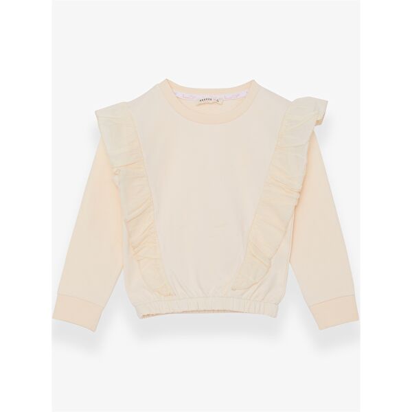 Bisiklet Yaka Fırfır Detaylı Uzun Kollu Kız Çocuk Sweatshirt Bisiklet Yaka Fırfır Detaylı Uzun Kollu Kız Çocuk Sweatshirt