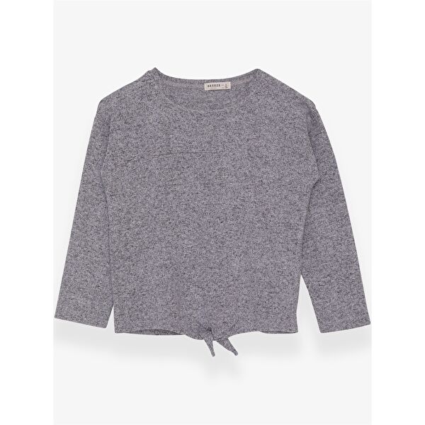 Bisiklet Yaka Basic Uzun Kollu Kız Çocuk Sweatshirt