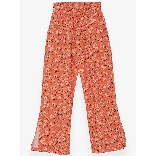 Beli Lastikli Desenli Geniş Paça Kız Çocuk Pantolon Beli Lastikli Desenli Geniş Paça Kız Çocuk Pantolon