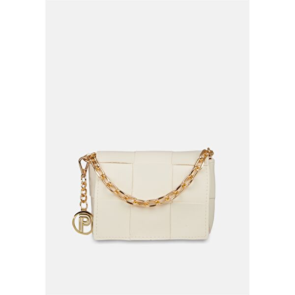 Deri Görünümlü Zincir Detaylı Kadın Çapraz Çanta