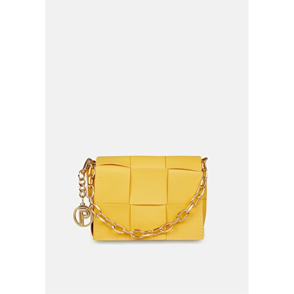 Deri Görünümlü Zincir Detaylı Kadın Çapraz Çanta