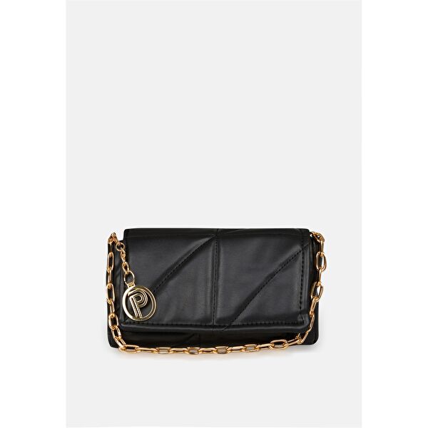 Deri Görünümlü Zincir Detaylı Kadın Çapraz Çanta