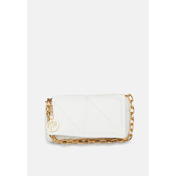 Deri Görünümlü Zincir Detaylı Kadın Çapraz Çanta