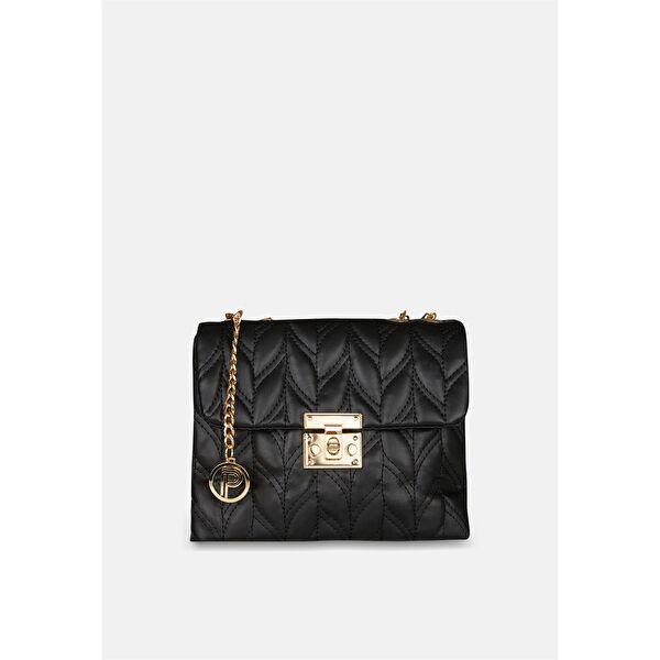 Deri Görünümlü Zincir Detaylı Kadın Omuz Çantası Deri Görünümlü Zincir Detaylı Kadın Omuz Çantası