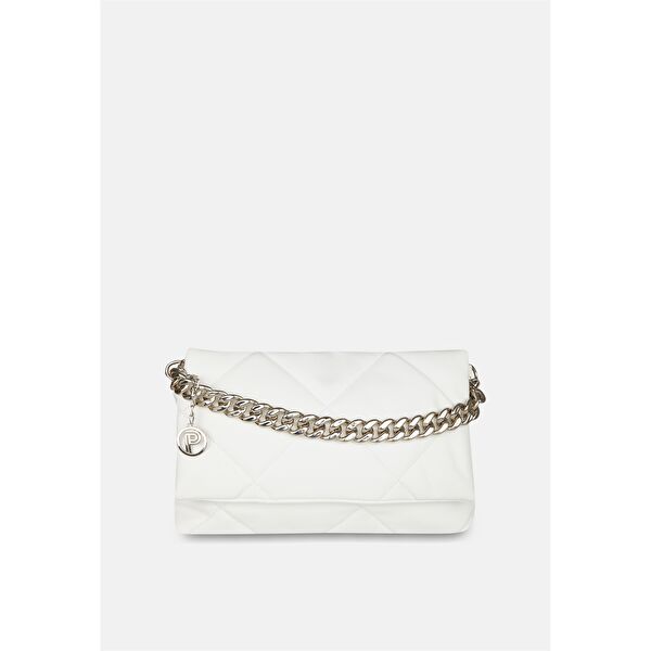 Deri Görünümlü Zincir Detaylı Kadın Çapraz Çanta