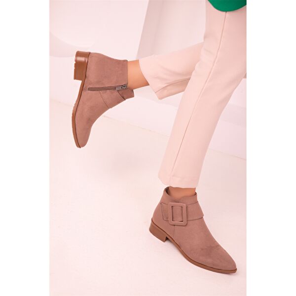 Toka Detaylı Fermuarlı Kadın Bot