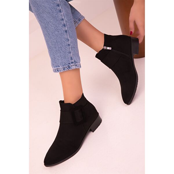 Toka Detaylı Fermuarlı Kadın Bot