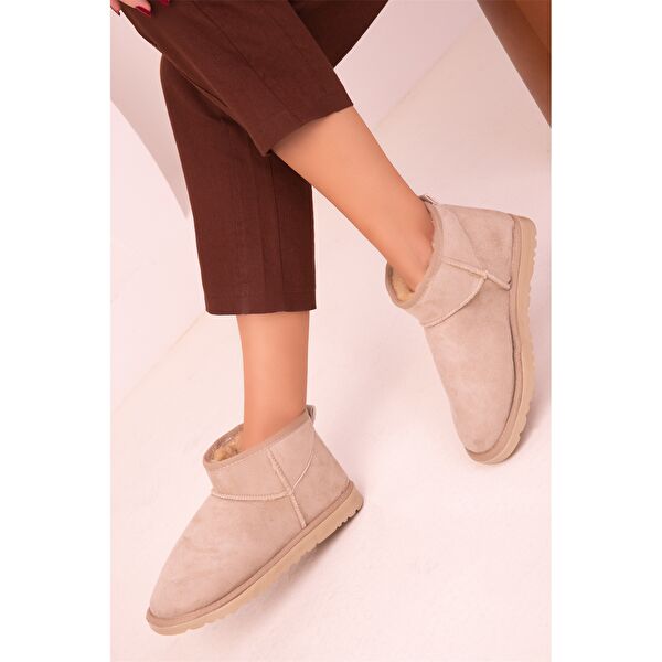 Süet Görünümlü Bilek Boy Kadın Bot