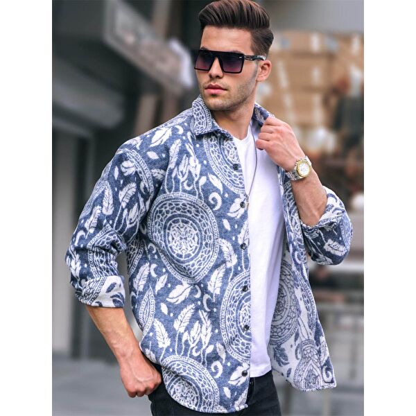Slim Fit Uzun Kollu Desenli Erkek Oduncu Gömlek Slim Fit Uzun Kollu Desenli Erkek Oduncu Gömlek