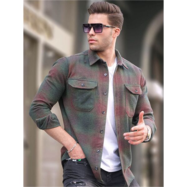 Slim Fit Uzun Kollu Ekose Erkek Oduncu Gömlek Slim Fit Uzun Kollu Ekose Erkek Oduncu Gömlek