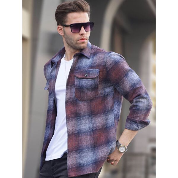 Slim Fit Uzun Kollu Ekose Erkek Oduncu Gömlek Slim Fit Uzun Kollu Ekose Erkek Oduncu Gömlek