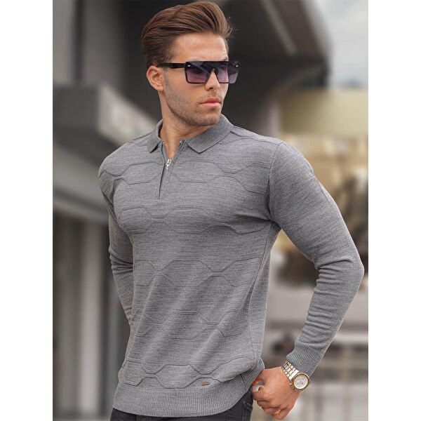 Polo Yaka Uzun Kollu Erkek Triko Kazak Polo Yaka Uzun Kollu Erkek Triko Kazak