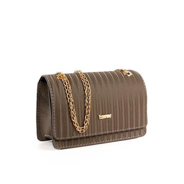 Deri Görünümlü Zincir Askılı Kadın Omuz Çantası