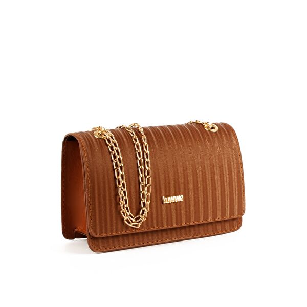 Deri Görünümlü Zincir Askılı Kadın Omuz Çantası