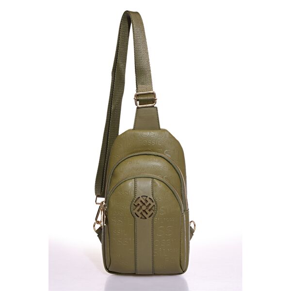 Deri Görünümlü Baskılı Kadın Göğüs Çantası