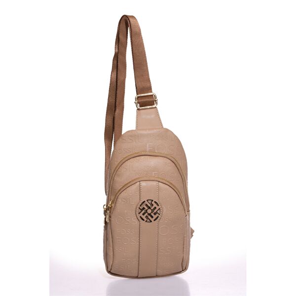 Deri Görünümlü Baskılı Kadın Göğüs Çantası