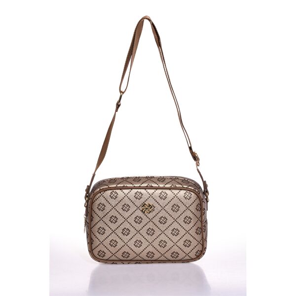 Deri Görünümlü Baskılı Kadın Omuz Çantası