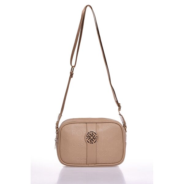 Deri Görünümlü Baskılı Kadın Omuz Çantası